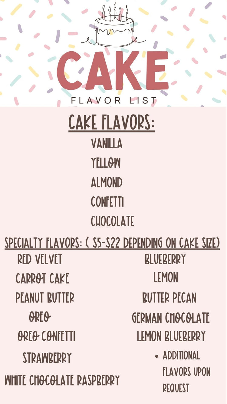 Cake Flavor List – Sweet Treats By Hayley